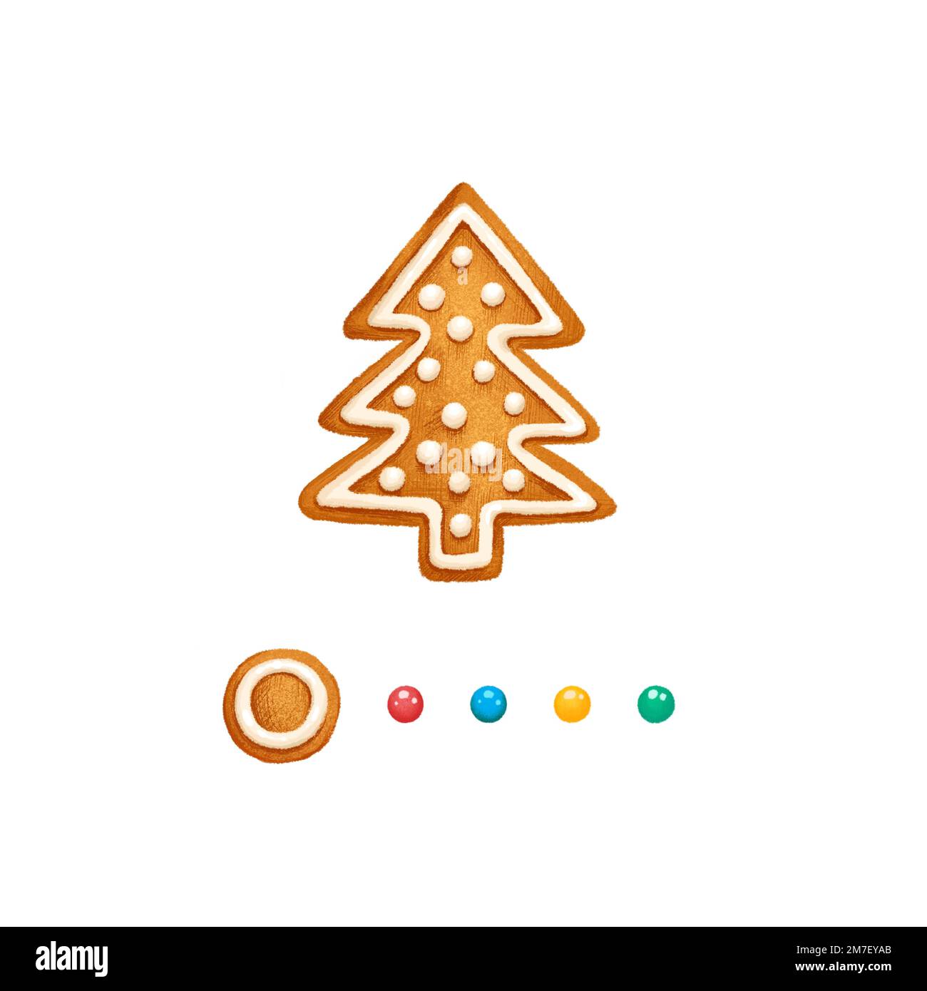 Traditional gingerbread fir tree isolated on light background ...