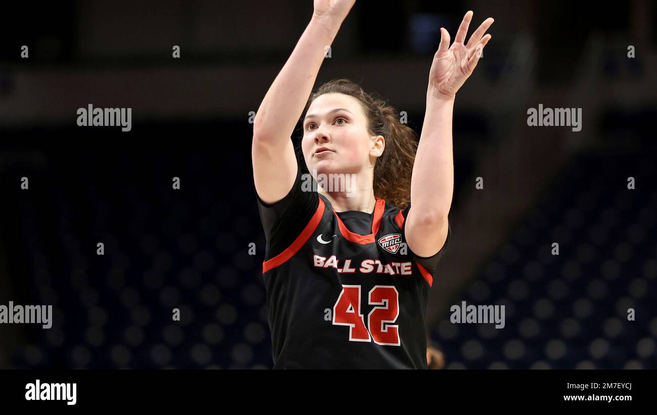 Ball State's Annie Rauch #42 shoots a free throw against Pittsburgh ...