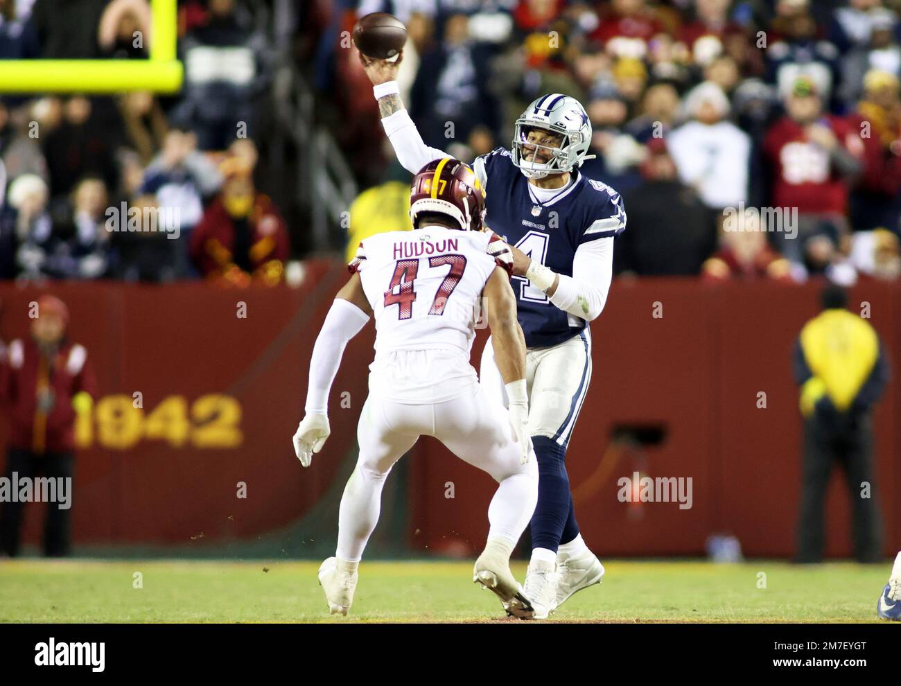 Dallas Cowboys quarterback Dak Prescott (4) throws during an NFL ...