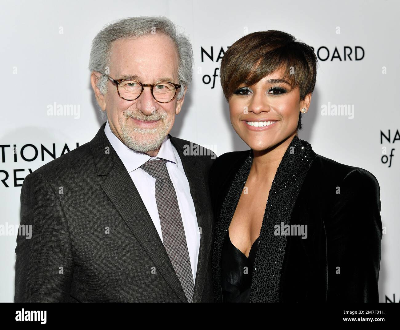 Steven Spielberg, left, and Ariana DeBose attend the National Board of ...
