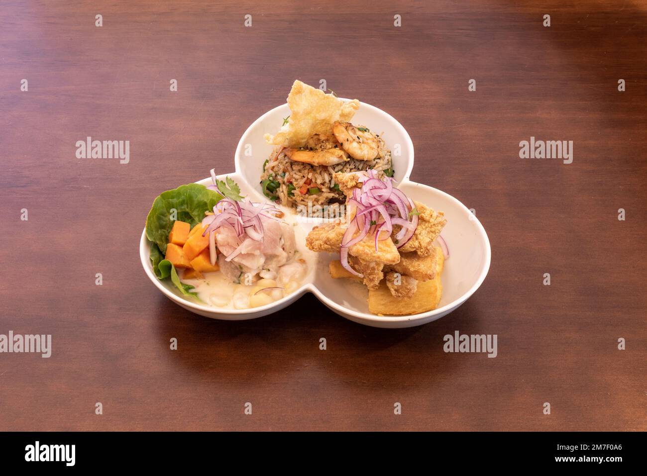 Ceviche is a Peruvian dish made from fresh raw fish cured in citrus ...