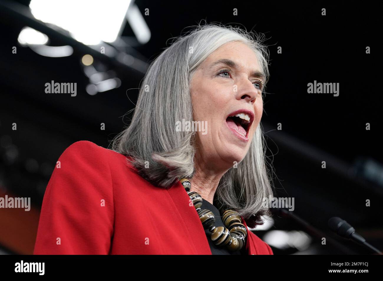 Rep. Katherine Clark, D-Mass., House Minority Whip-elect, speaks at a ...