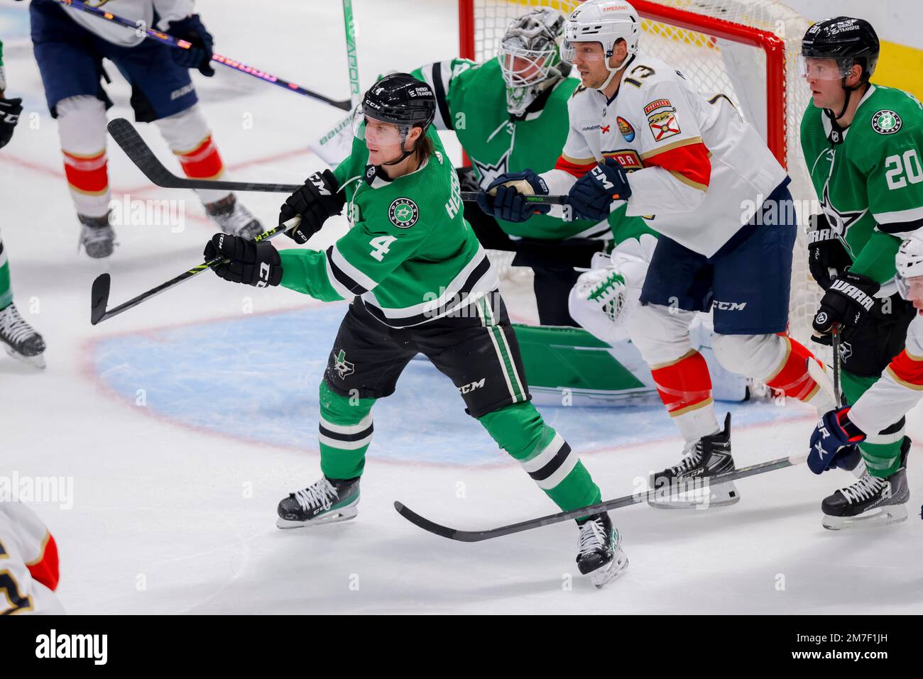 Dallas Stars defender Miro Heiskanen (4) scores in the third period of ...