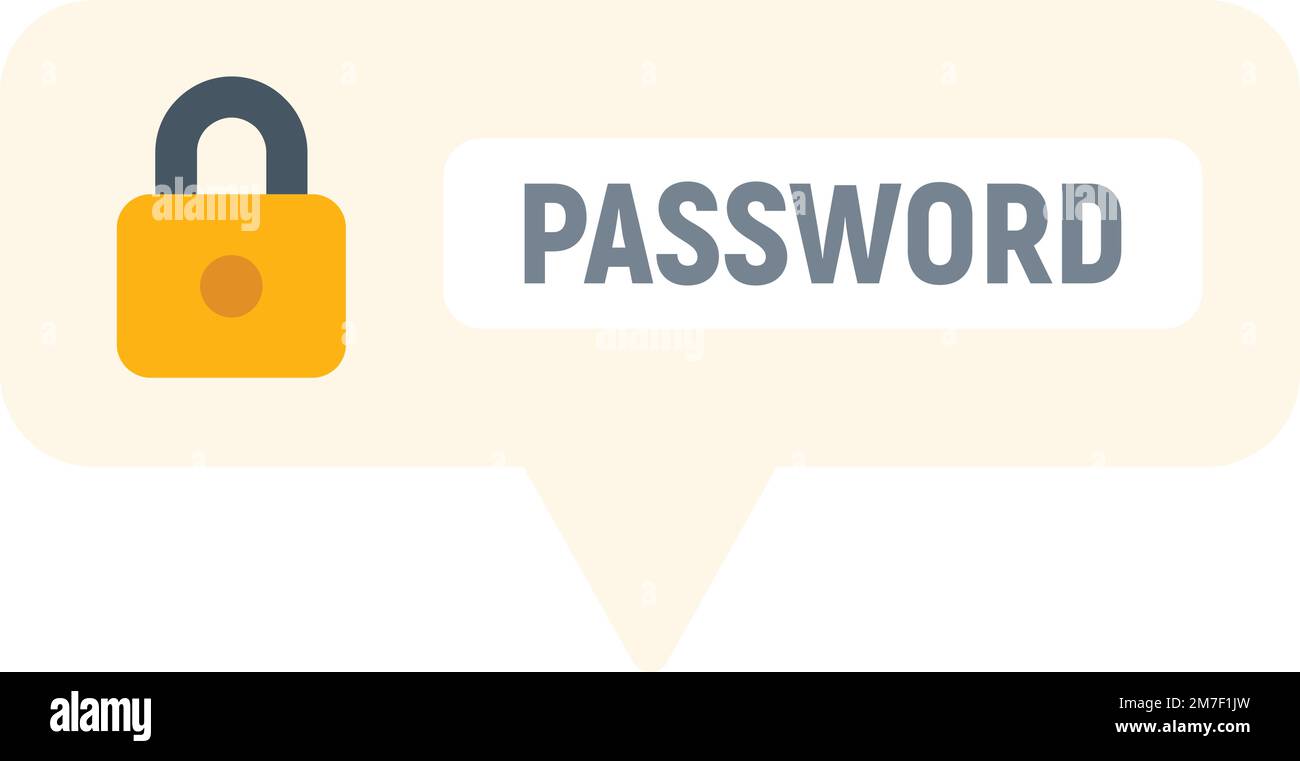 Password security icon flat vector. Security cyber. Padlock shield ...