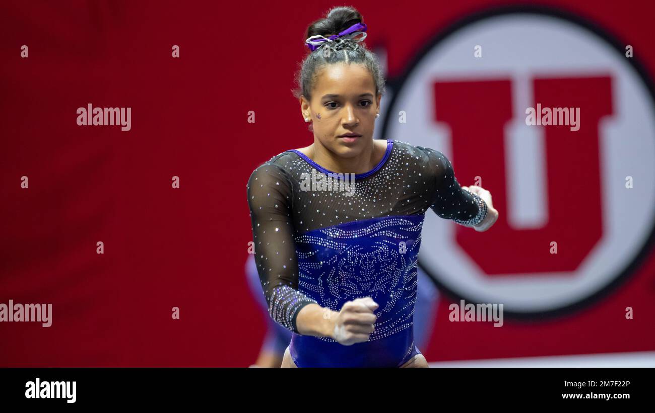 LSU gymnast Haleigh Bryant performs her floor routine during an NCAA ...