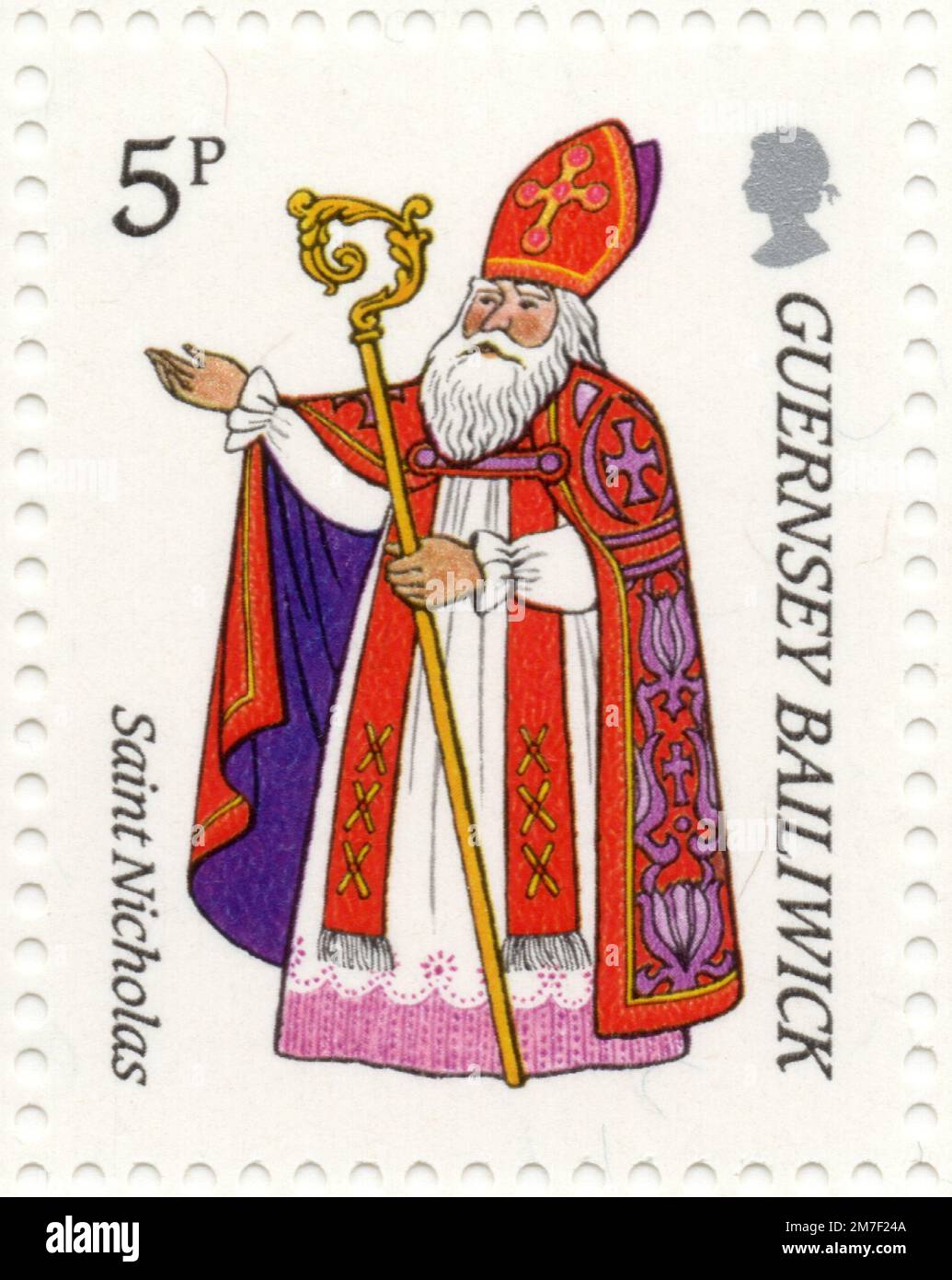 Guernsey Bailiwick - Saint Nicholas Stamp Stock Photo - Alamy
