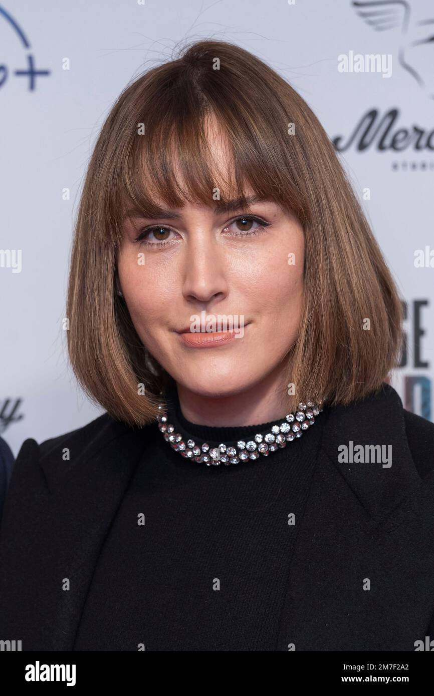 Sarah Thomson poses for photographers upon arrival for the premiere of ...