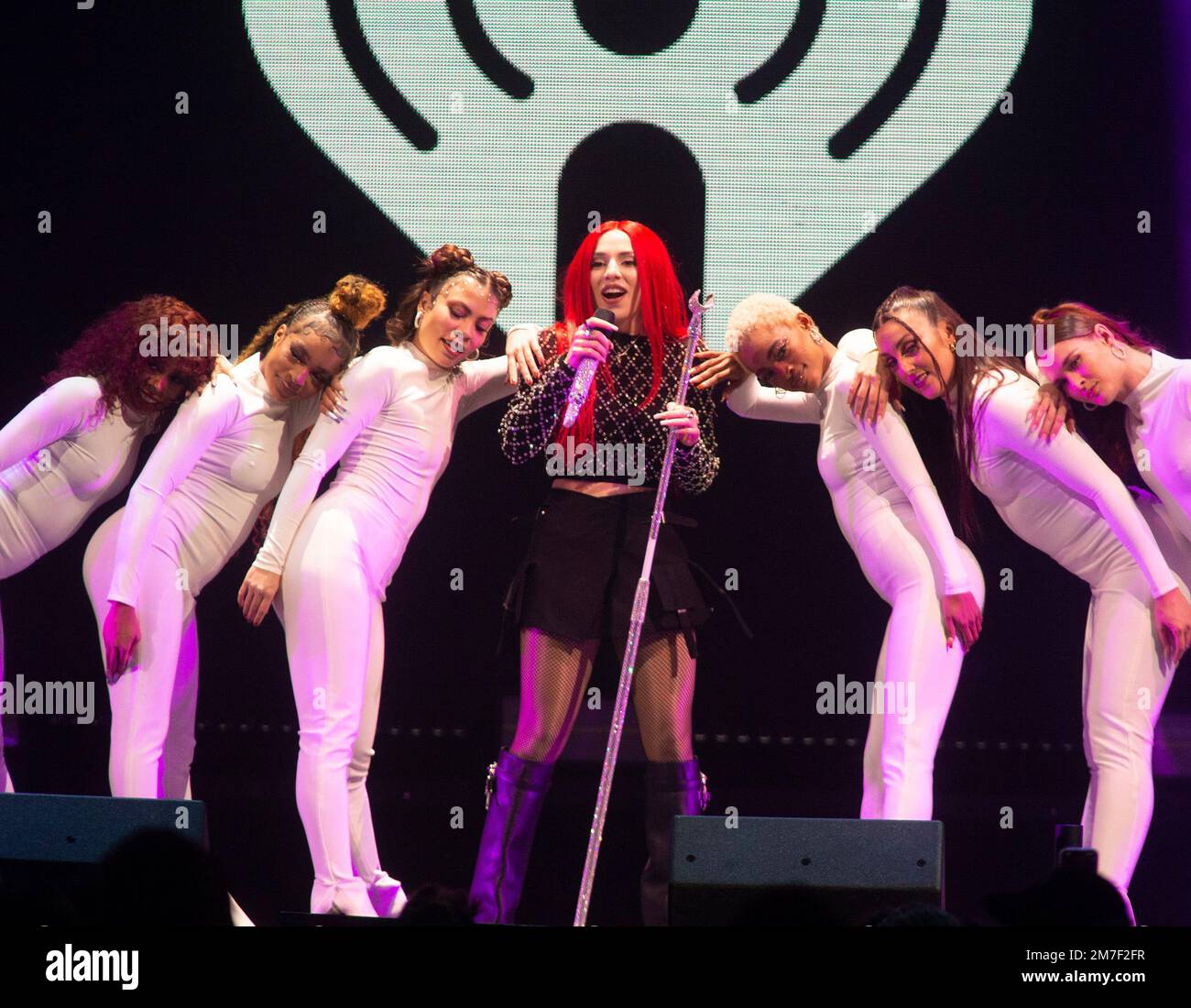 Ava Max performs in concert during Q102's iHeartRadio Jingle Ball at ...