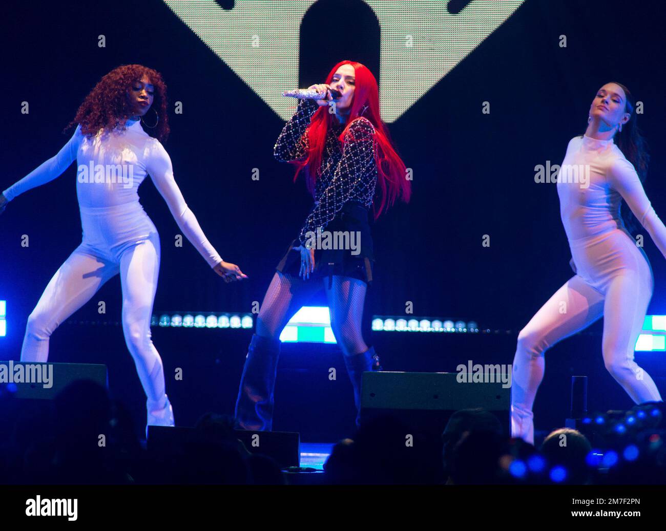Ava Max performs in concert during Q102's iHeartRadio Jingle Ball at ...