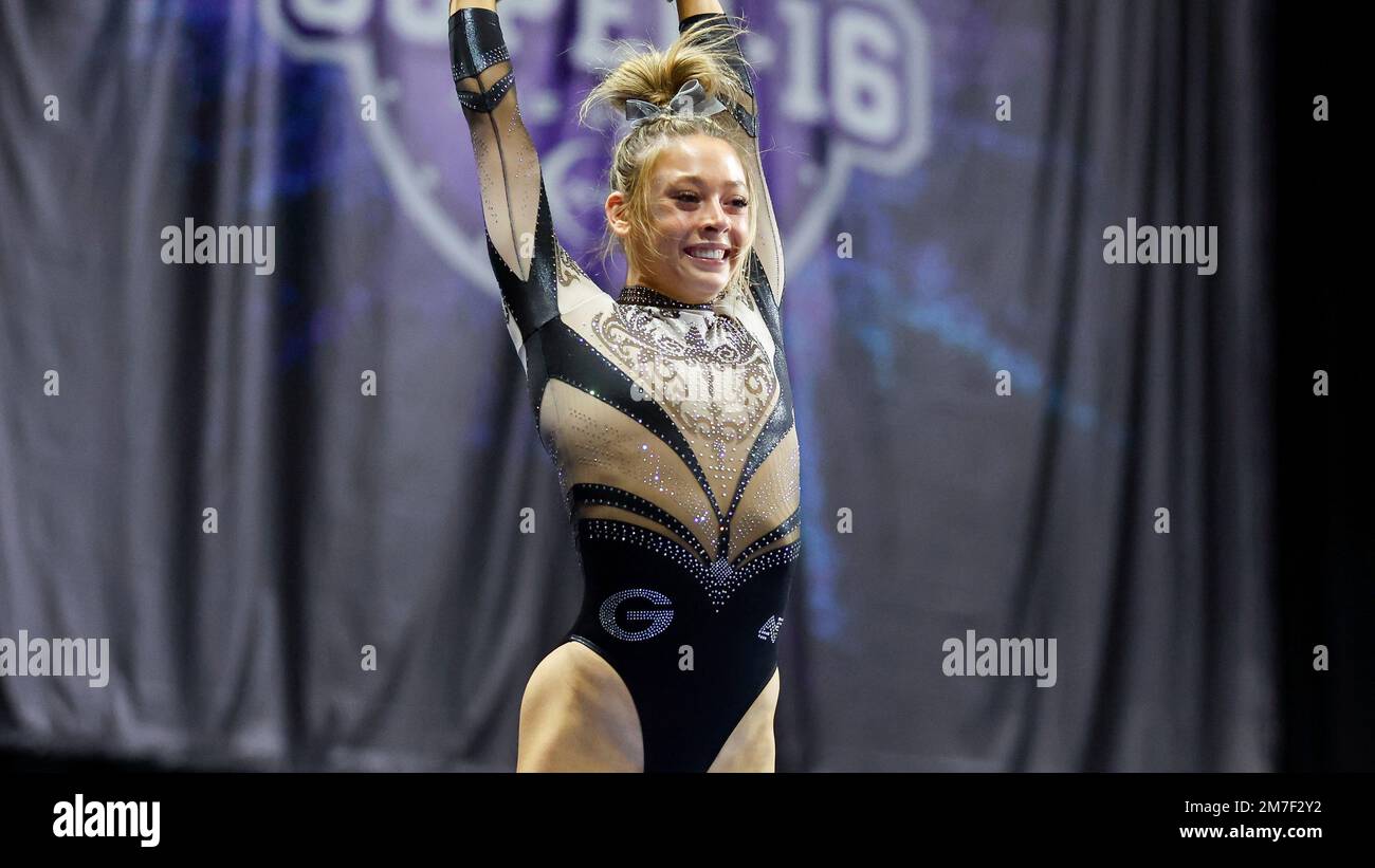 Georgia's Nicole King competes on the vault during an NCAA gymnastics ...