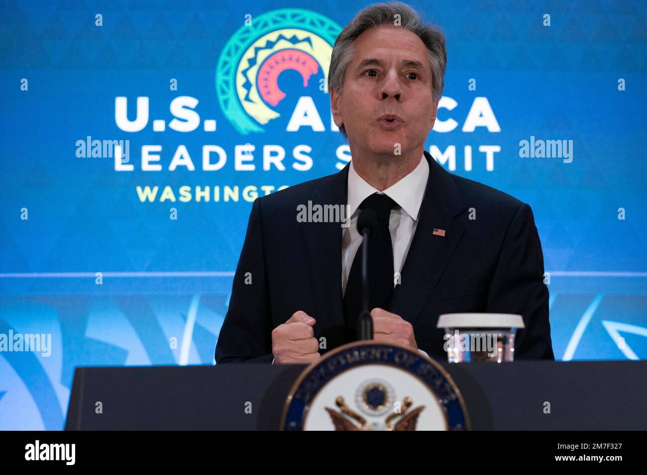Secretary of State Antony Blinken speaks during U.S. Africa leaders ...