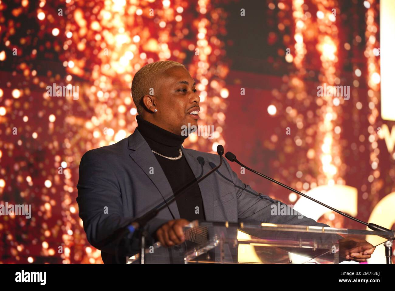 Dominic Nash speaks at A Golden Salute honoring Golden Globe Nominees ...