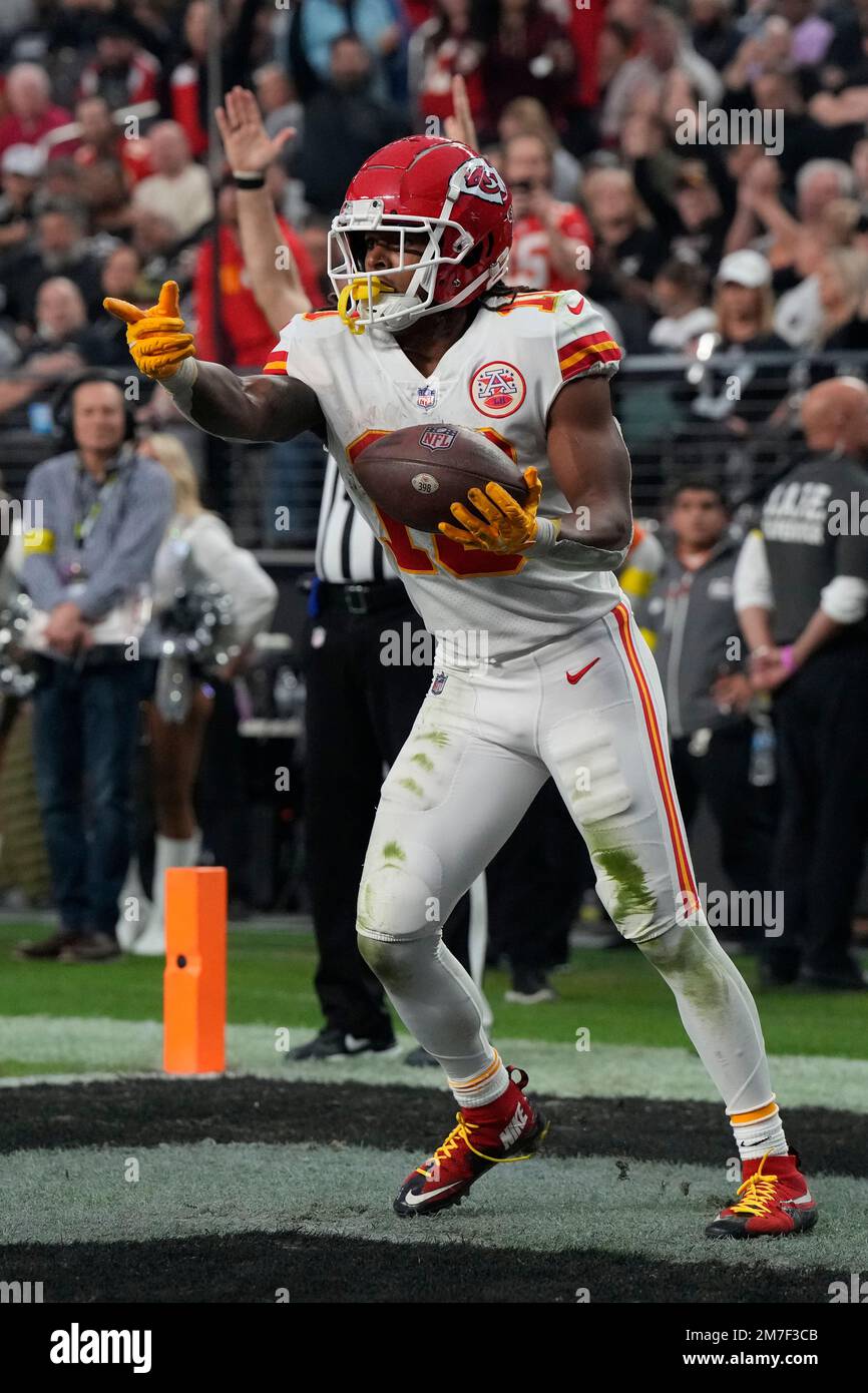 Kansas City Chiefs running back Isiah Pacheco (10) scores a touchdown ...