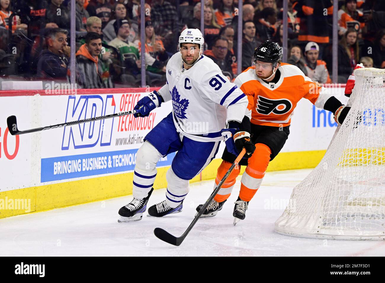 Toronto Maple Leafs' John Tavares, left, and Philadelphia Flyers' Cam ...