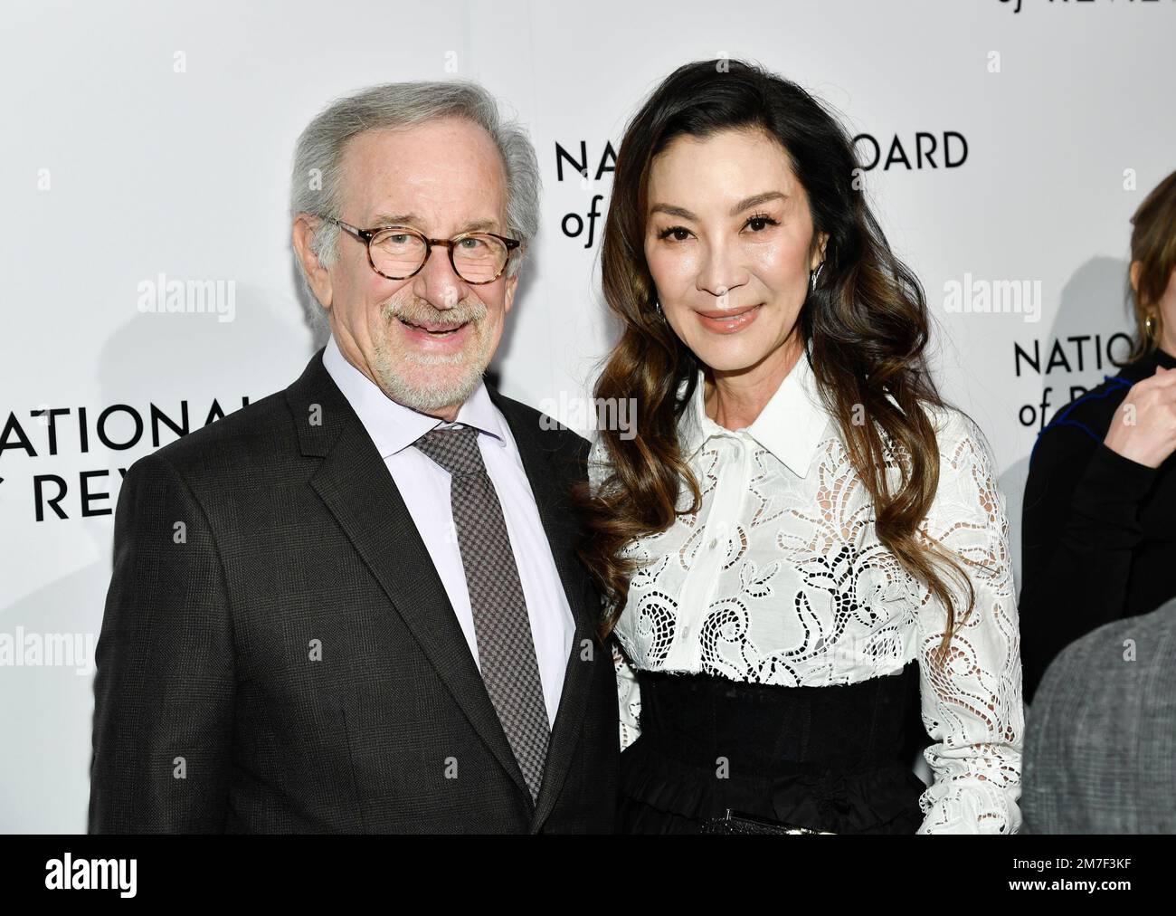 Best director honoree Steven Spielberg, left, and best actress honoree ...