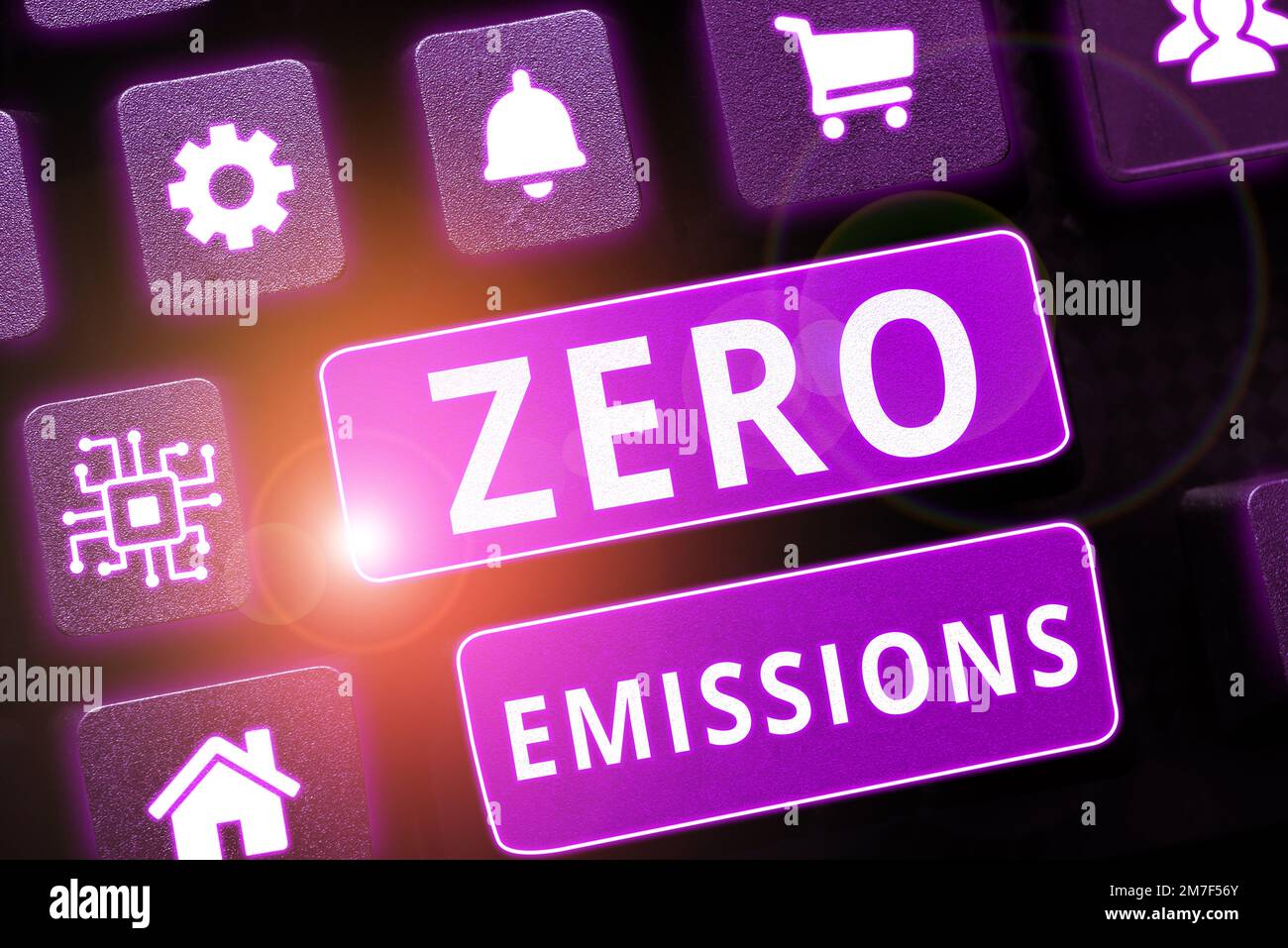 Hand writing sign Zero Emissions. Conceptual photo emits no waste ...