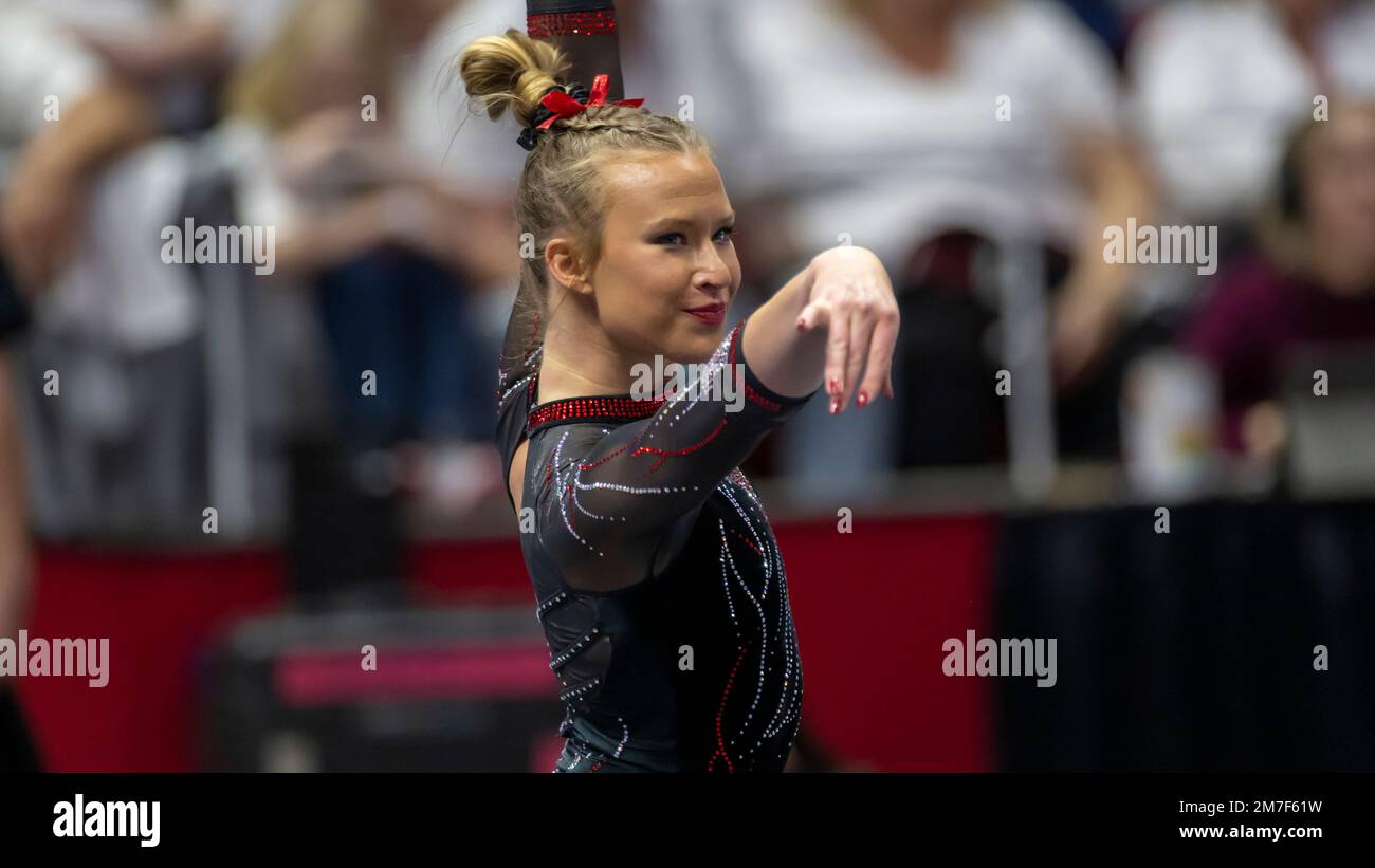 Utah Gymnast Abby Paulson Performs Her Floor Routine During An Ncaa Gymnastics Meet On Friday