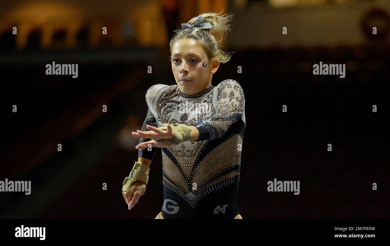 Georgia's Nicole King competes on the vault during an NCAA gymnastics ...