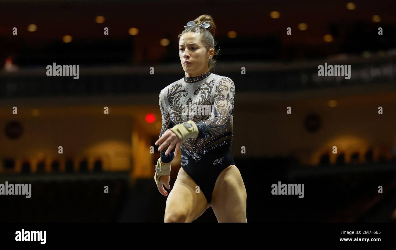 Georgia's Sandra Elsadek competes on the vault during an NCAA ...