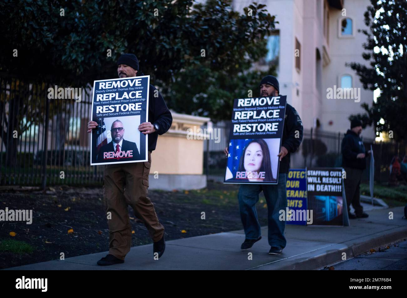 Federal correctional officers protest in response to an Associated ...