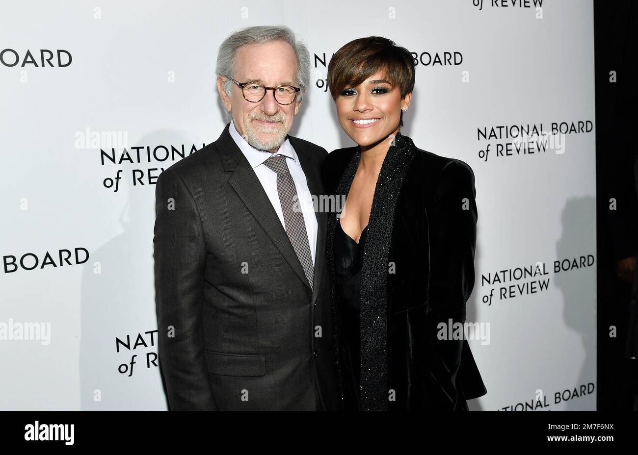 Steven Spielberg, left, and Ariana DeBose attend the National Board of ...