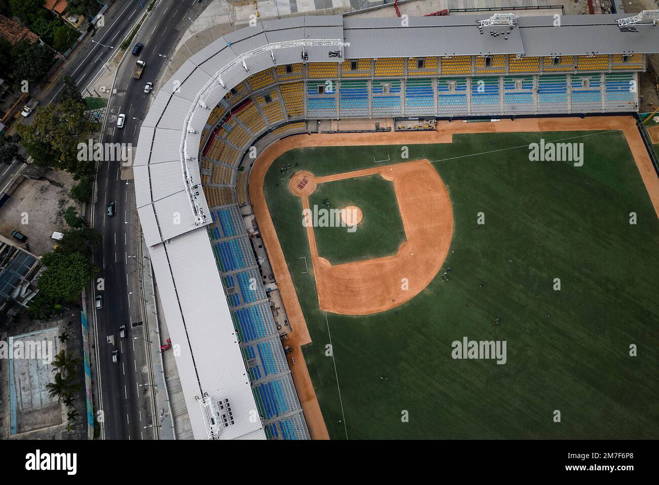 An aerial view of Jorge Luis Garcia Carneiro baseball stadium which will host some games of the ...