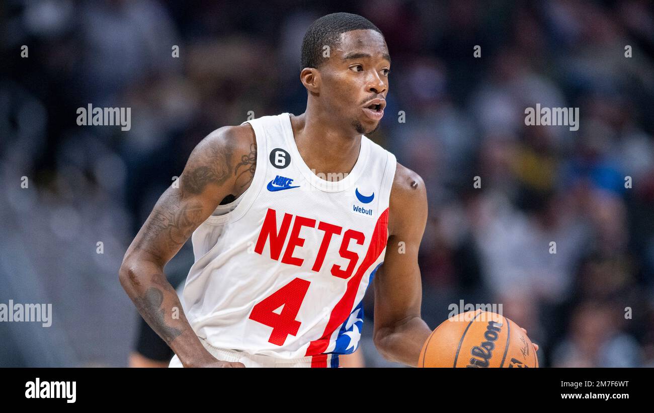 Brooklyn Nets guard Edmond Sumner (4) during an NBA basketball game in ...