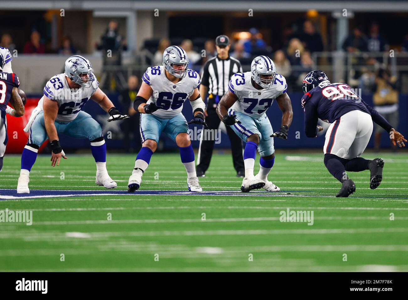Dallas Cowboys center Tyler Biadasz (63), guard Connor McGovern (66 ...