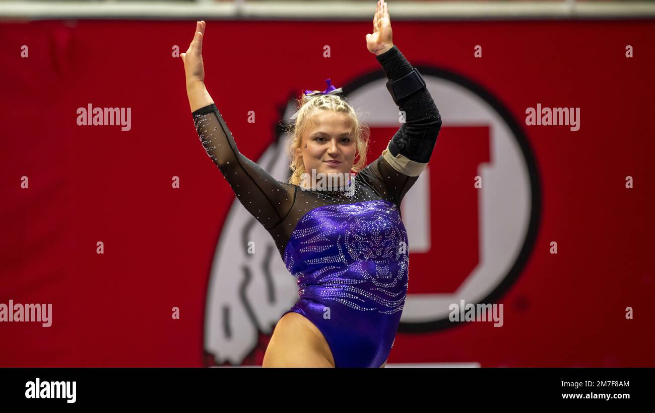 LSU gymnast Sierra Ballard performs her floor routine during an NCAA ...