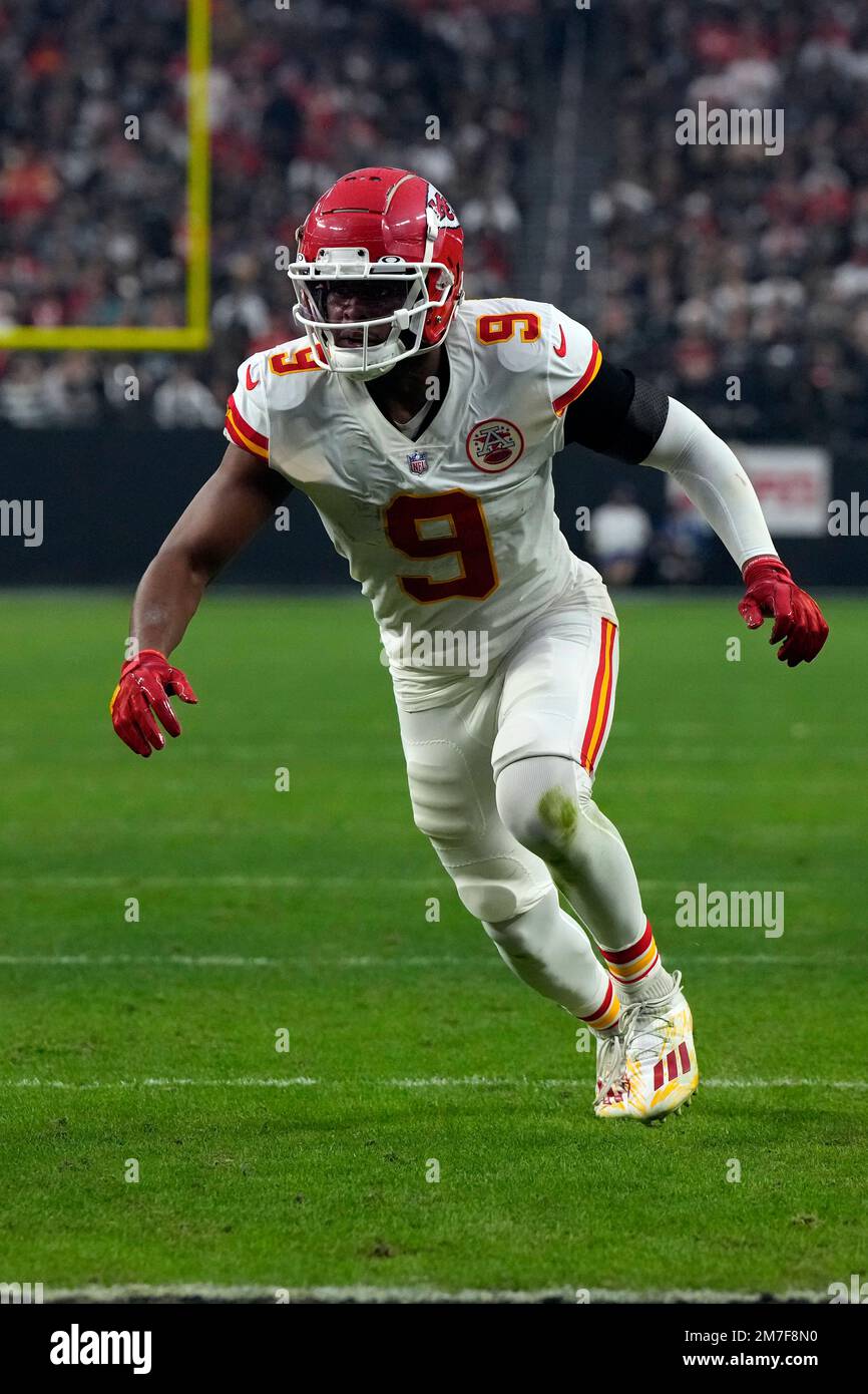 Kansas City Chiefs wide receiver JuJu Smith-Schuster (9) lines up ...