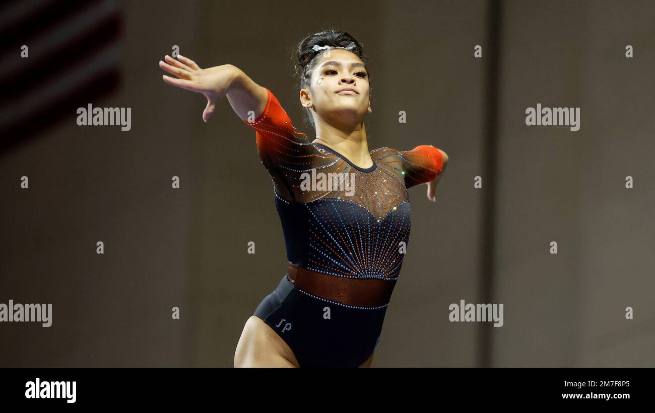 Oregon State's Jenna Domingo competes on the balance beam during an ...