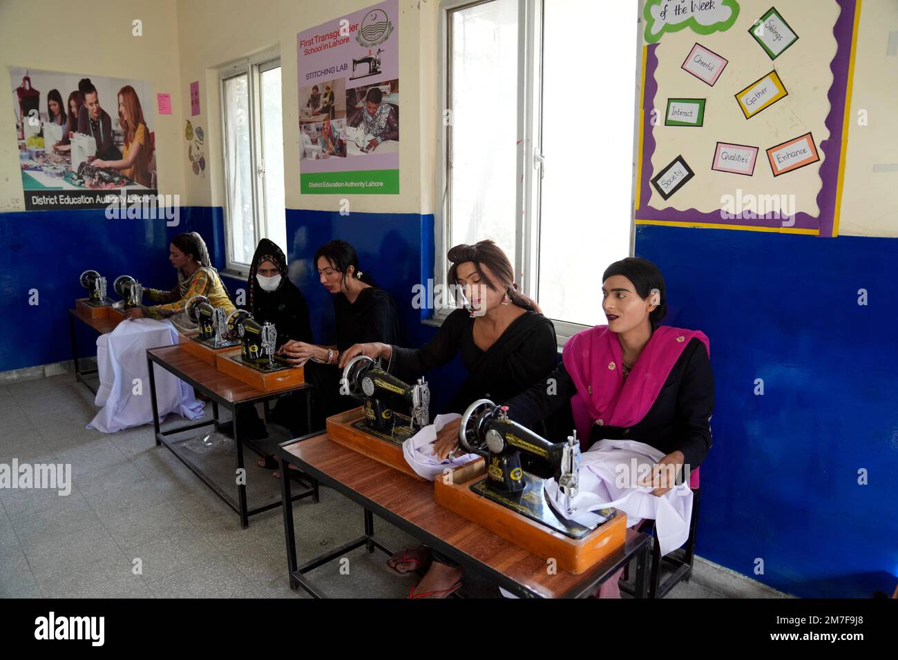 Transgender student learning stitching in a newly inaugurated School of ...