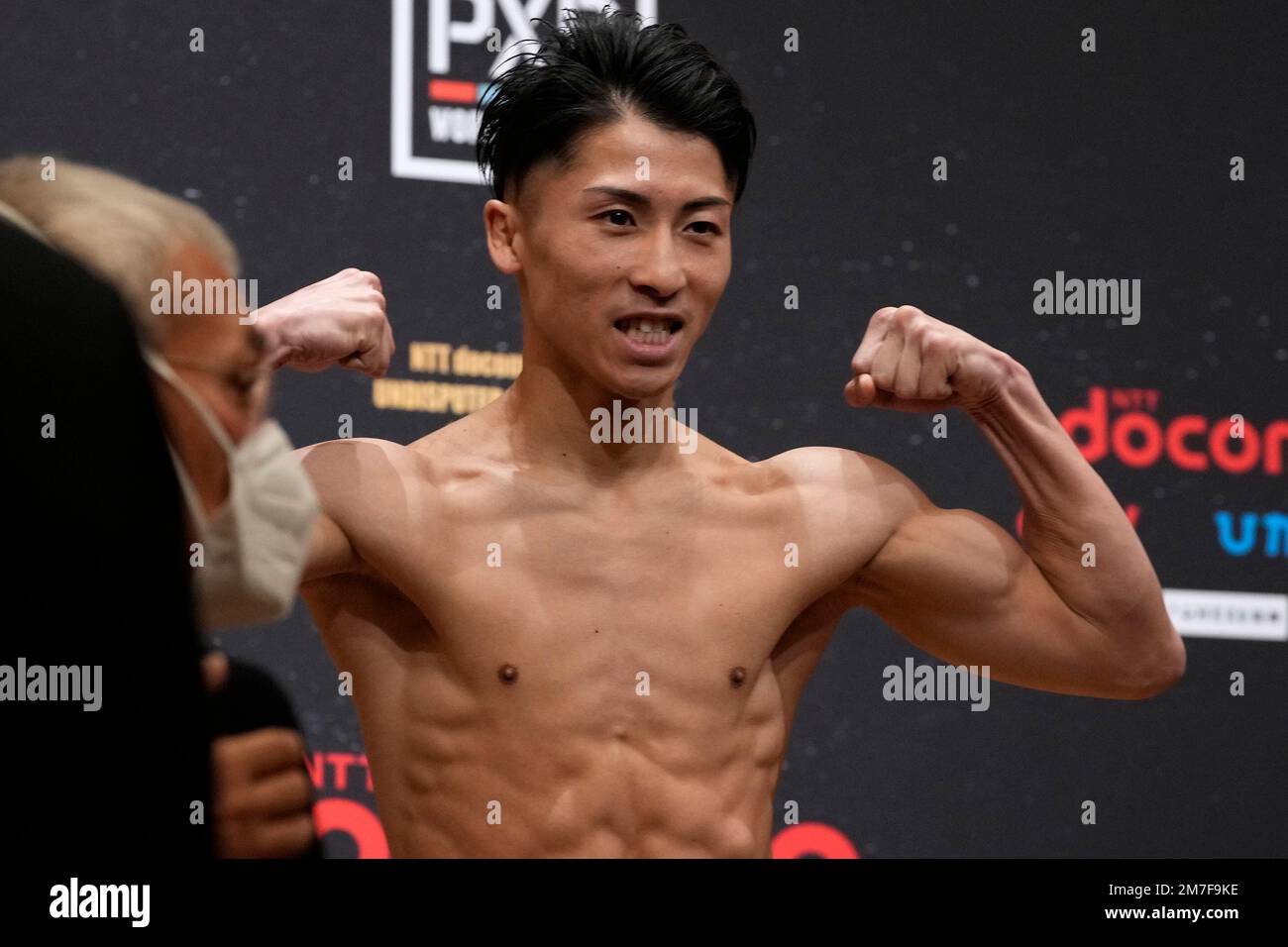 Japan's Naoya Inoue poses during a weigh-in, ahead of Tuesday's ...