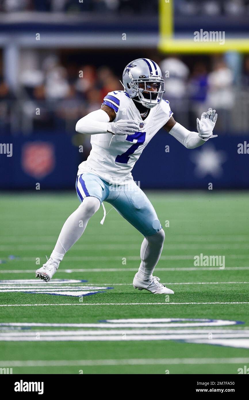 Dallas Cowboys cornerback Trevon Diggs (7) is seen during an NFL ...