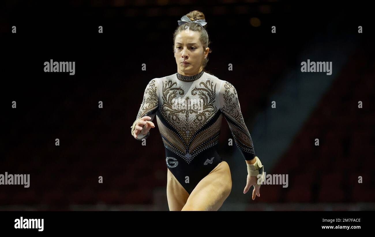 Georgia's Sandra Elsadek competes on the vault during an NCAA ...