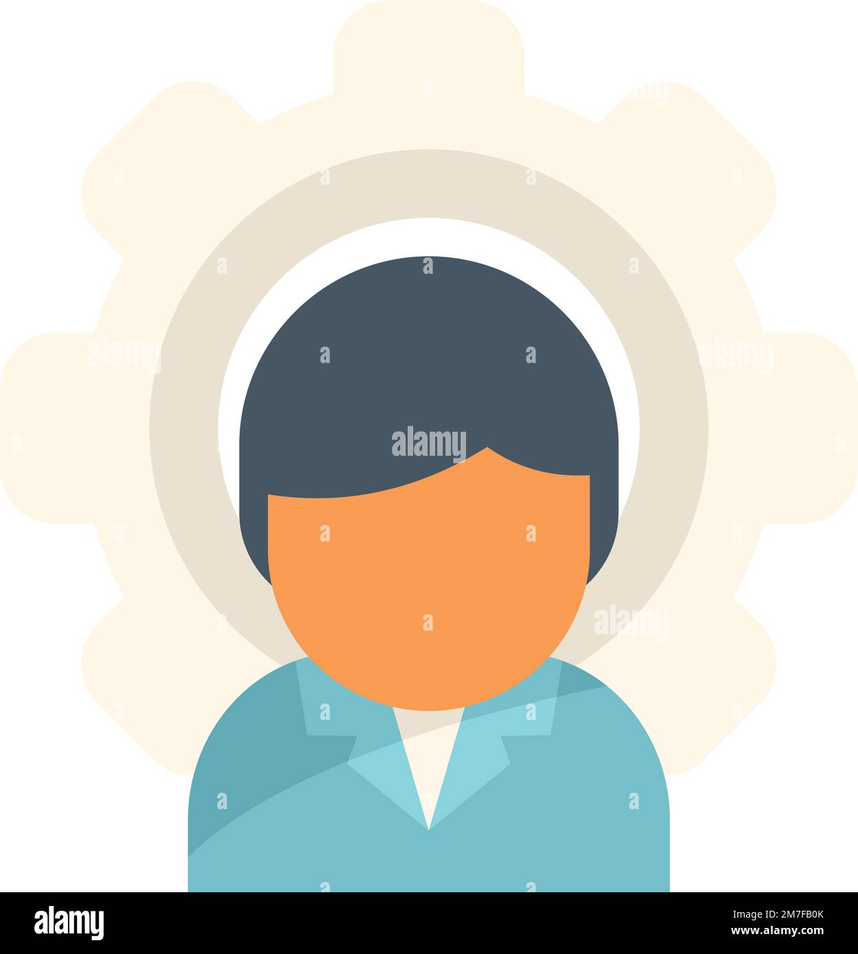 Gear support icon flat vector. Office service. Online call isolated ...