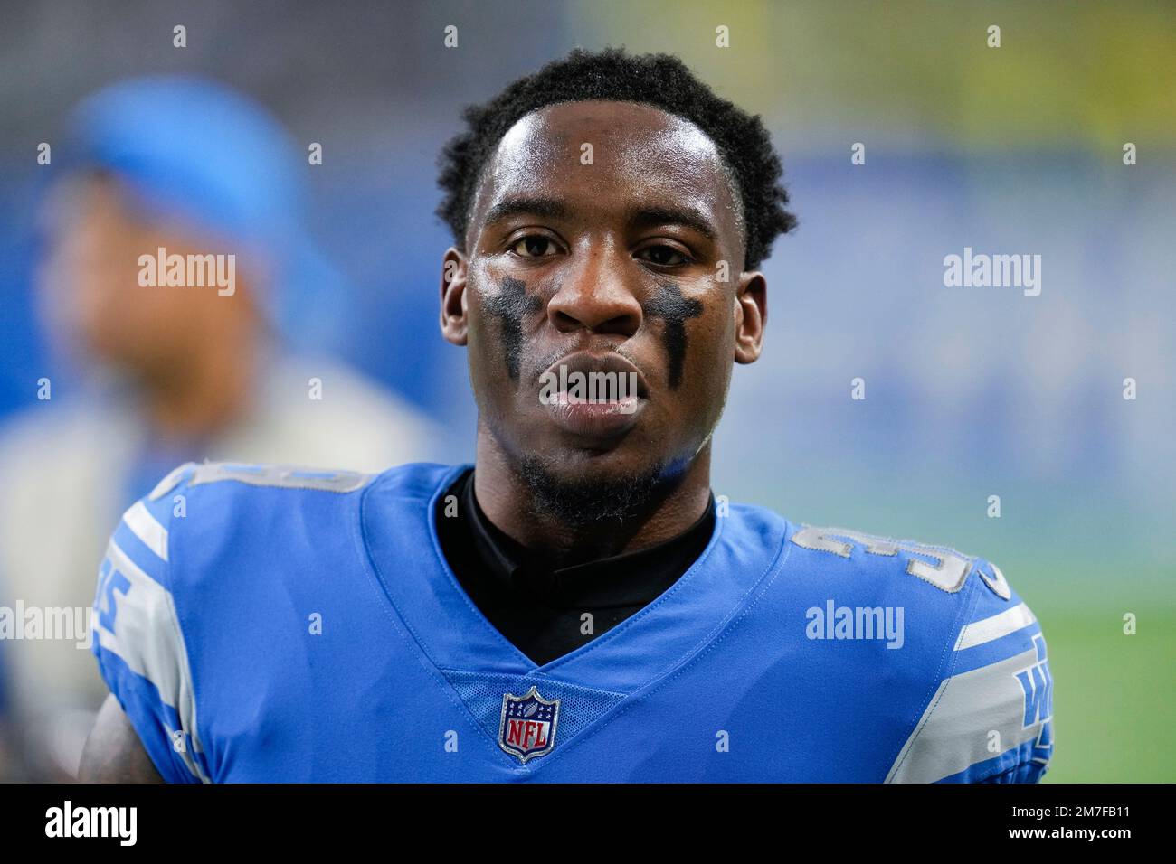 Detroit Lions cornerback Jerry Jacobs (39) runs on the field before an ...