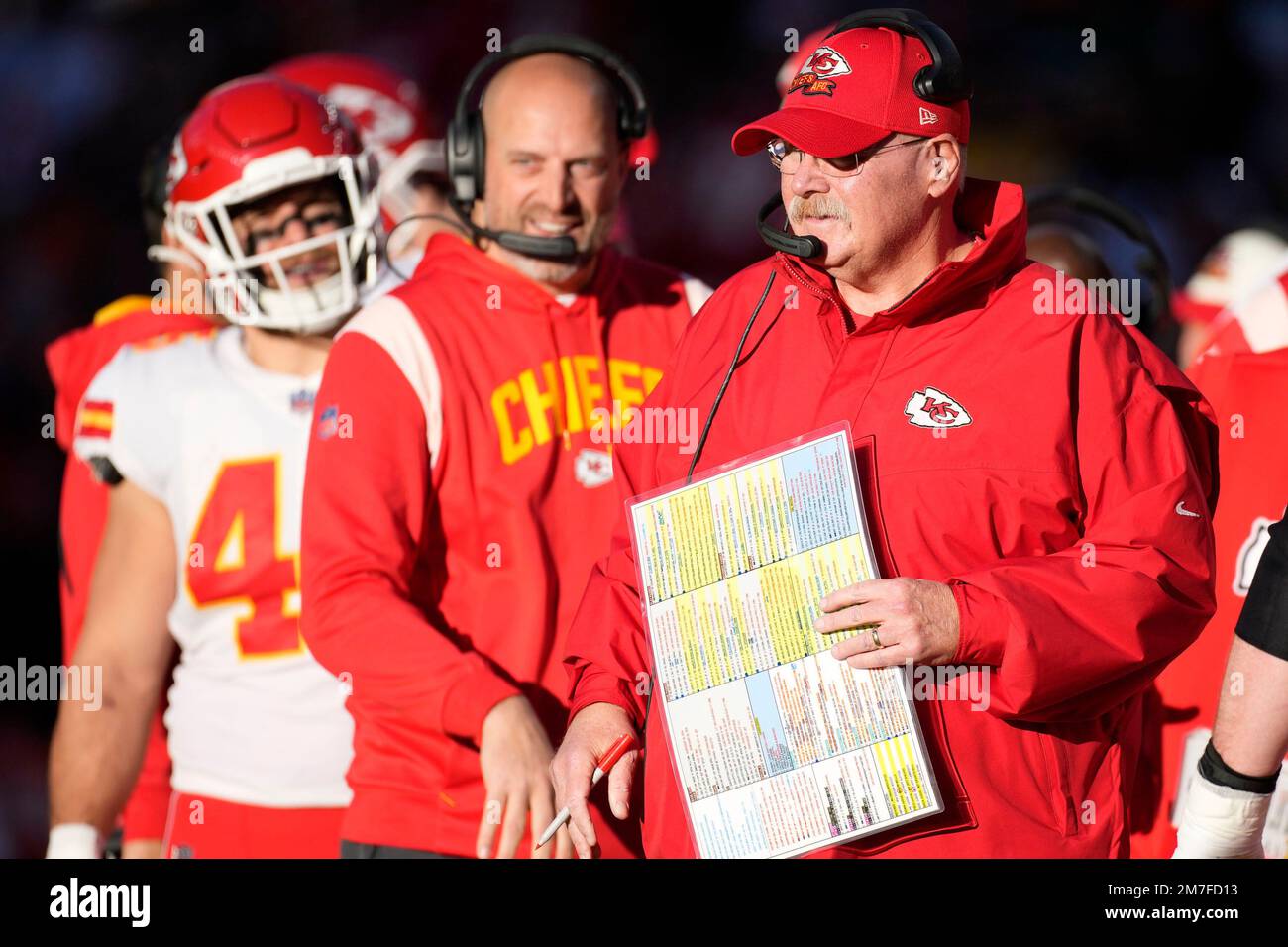 Kansas City Chiefs head coach Andy Reid watches from the sideline ...