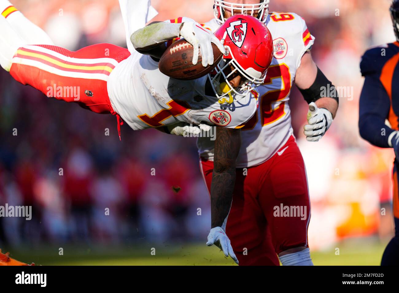 Kansas City Chiefs running back Jerick McKinnon leaps into the end zone ...