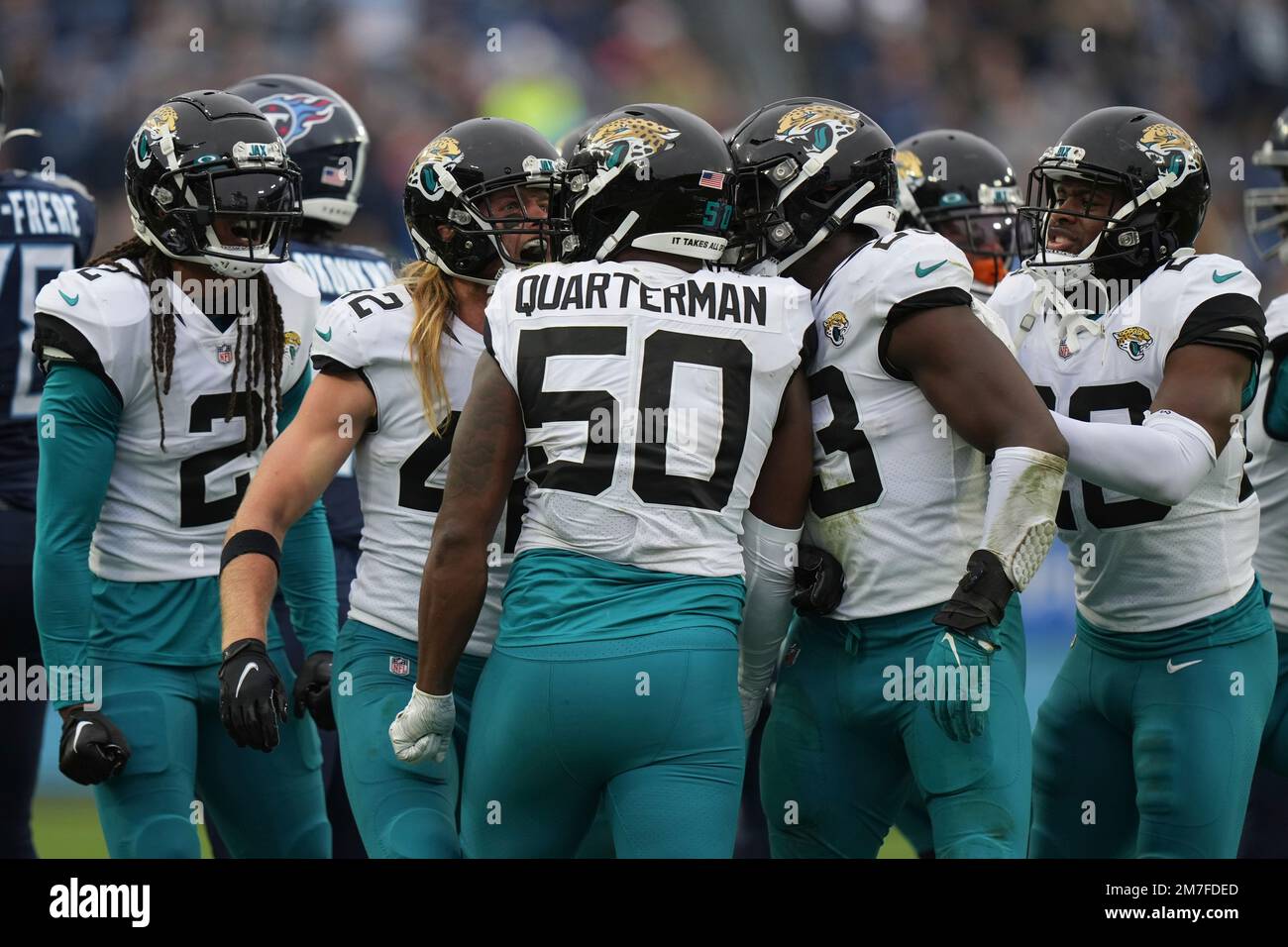 Jacksonville Jaguars safety Andrew Wingard (42) shouts in celebration ...