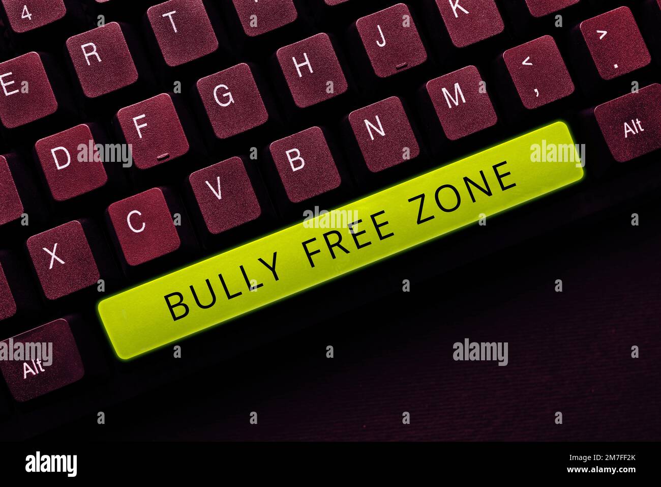 Handwriting text Bully Free Zone. Business concept Be respectful to ...