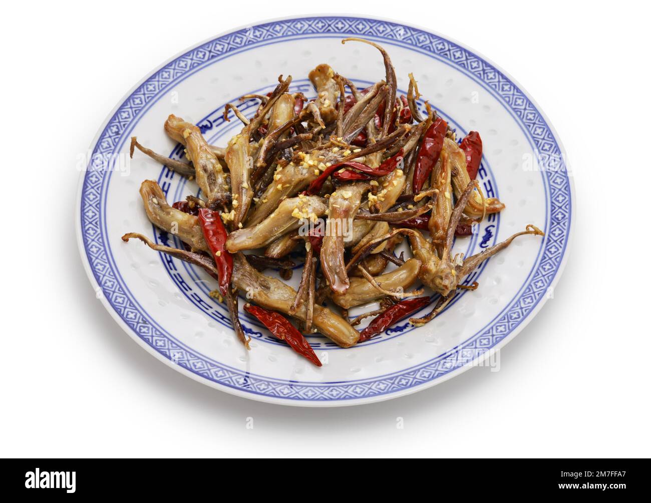 fried duck tongue with chili peppers and garlic, Chinese food Stock ...