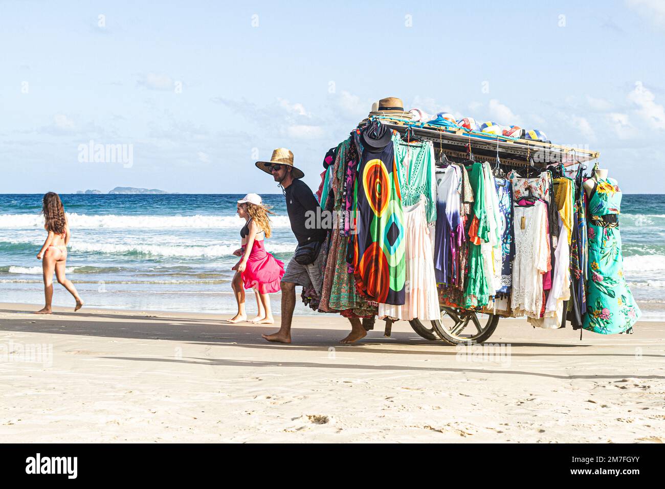Beach vendor at Acores Beach. Florianopolis, Santa Catarina, Brazil ...