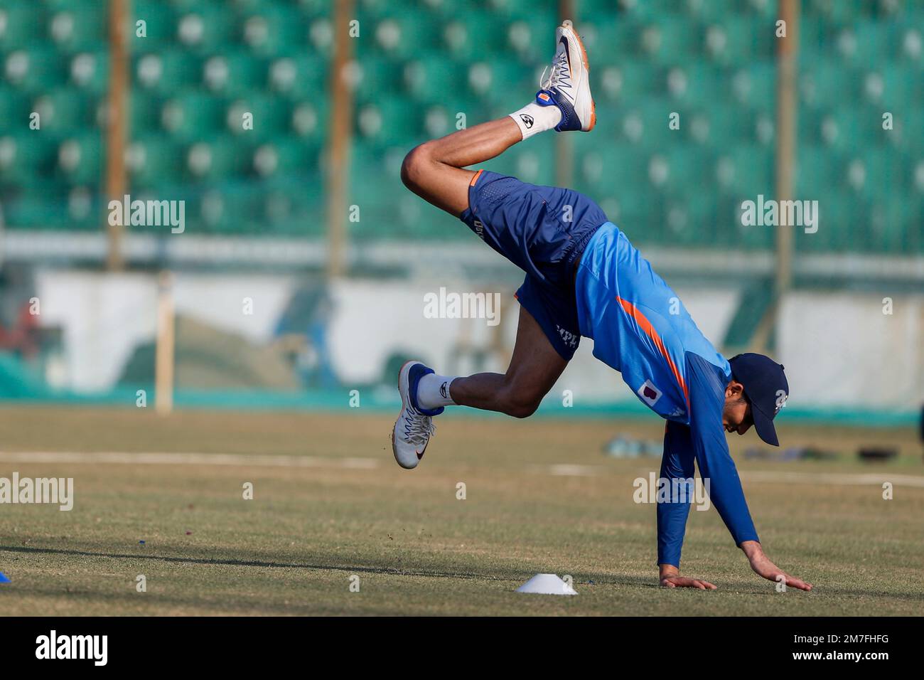 India's Shubman Gill during a practice session ahead of their first ...