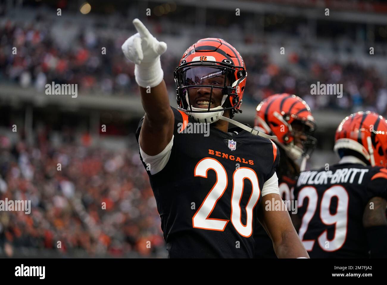 Cincinnati Bengals' Eli Apple reacts during the second half of an NFL ...