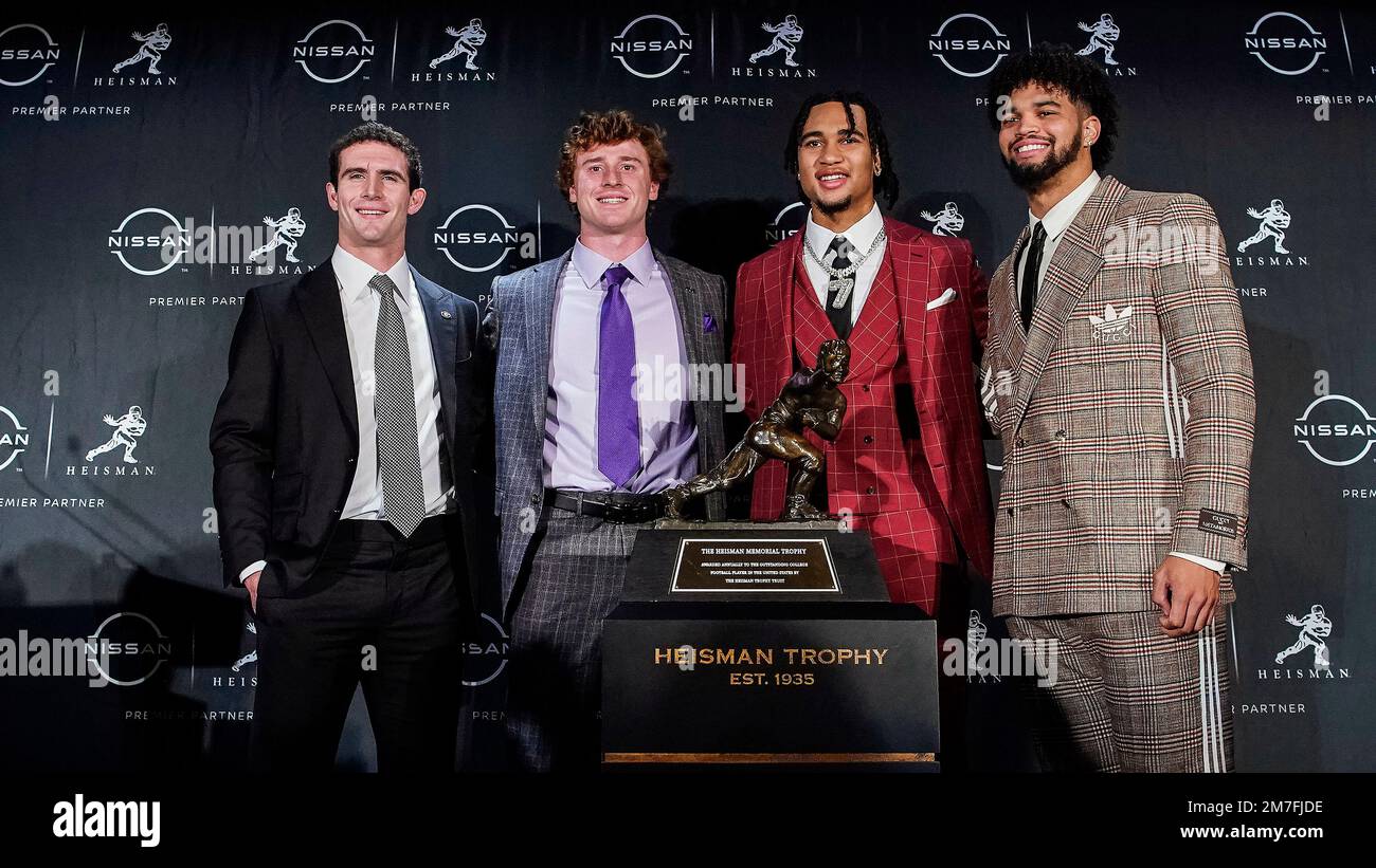 The Heisman trophy finalists, Georgia quarterback Stetson Bennett, TCU quarterback Max Duggan ...