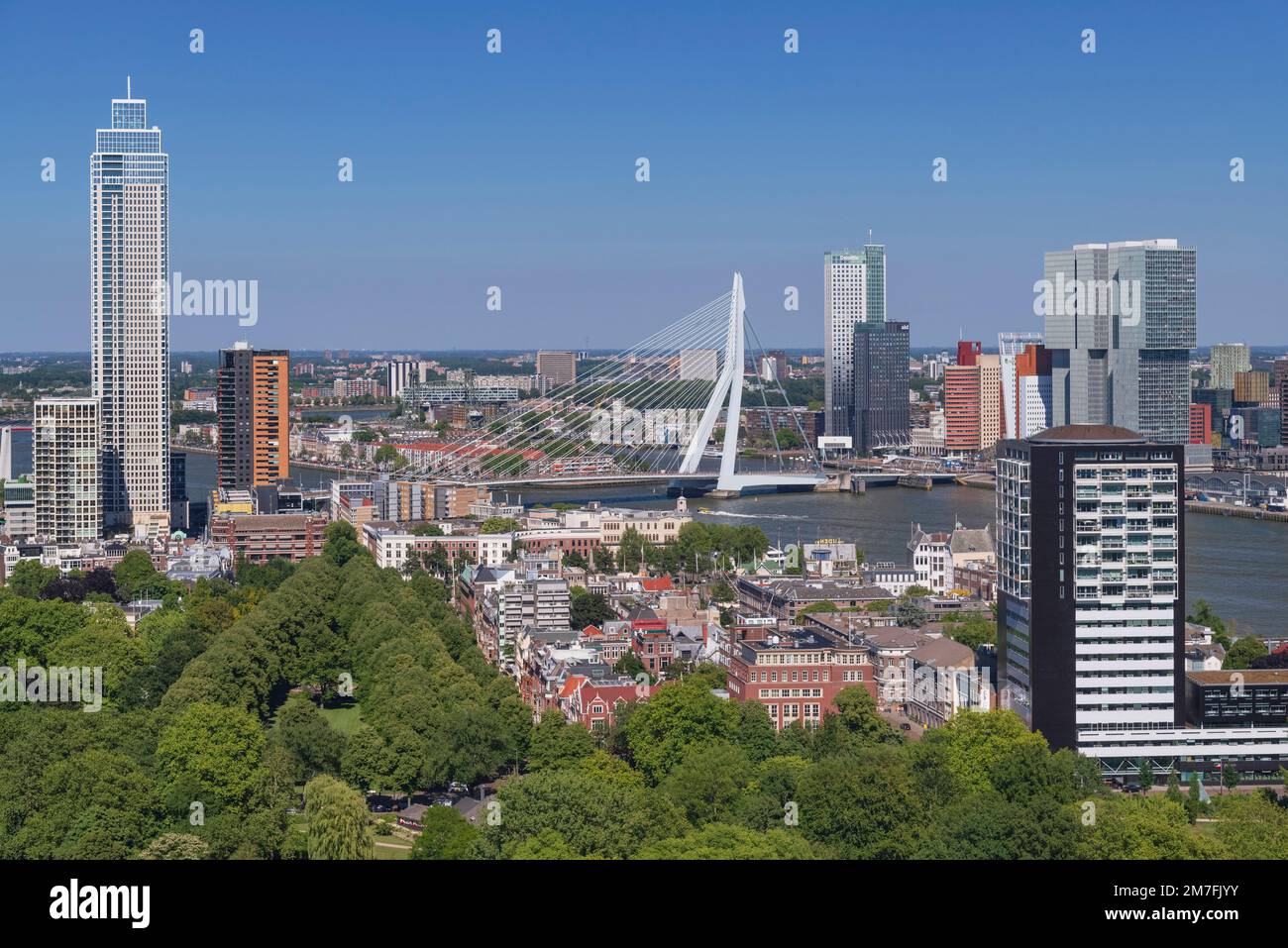 Holland, Rotterdam, View from the Euromast including Het Park, Erasmus ...