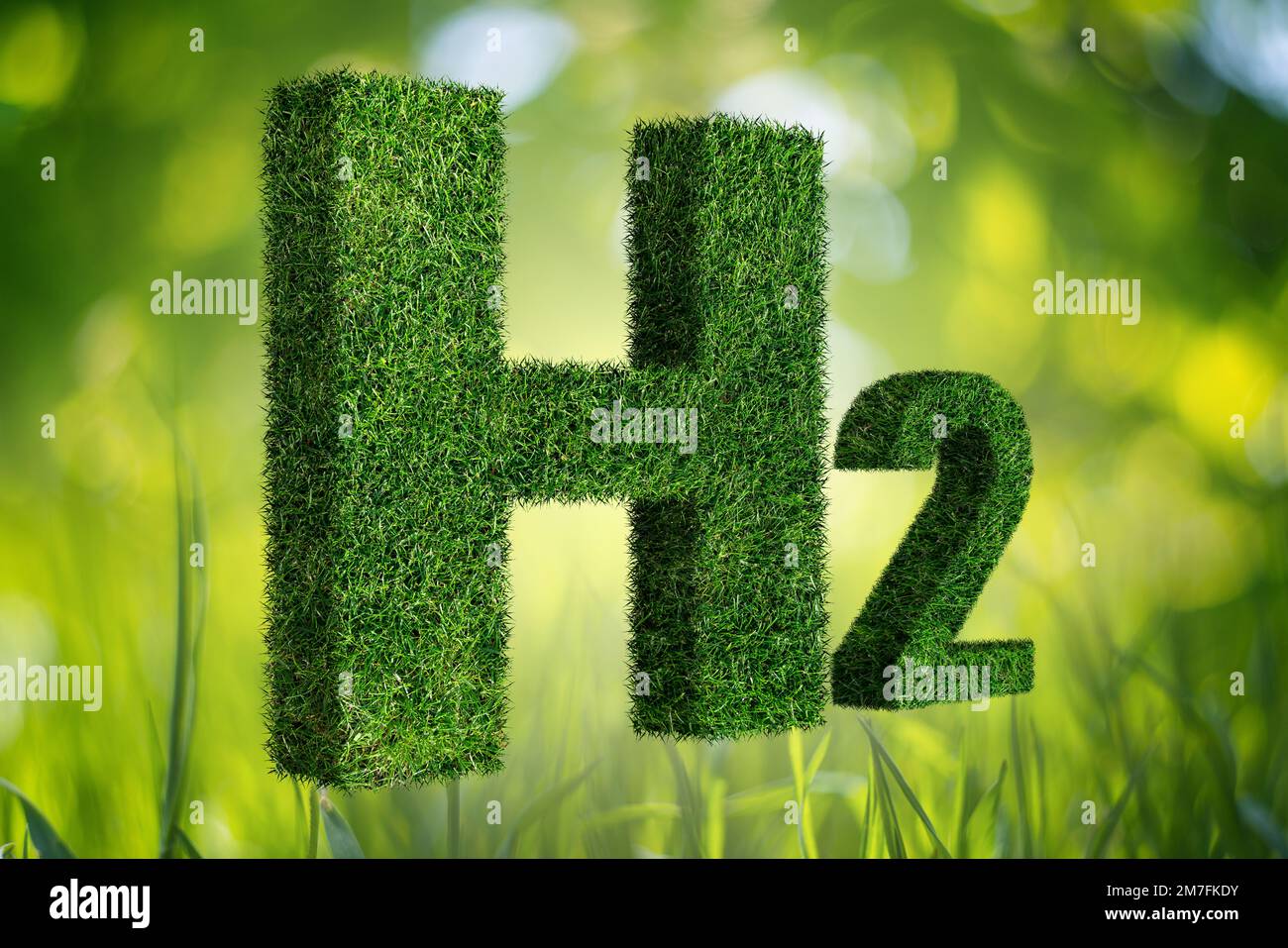 Symbol of Hydrogen H2 from grass Stock Photo - Alamy
