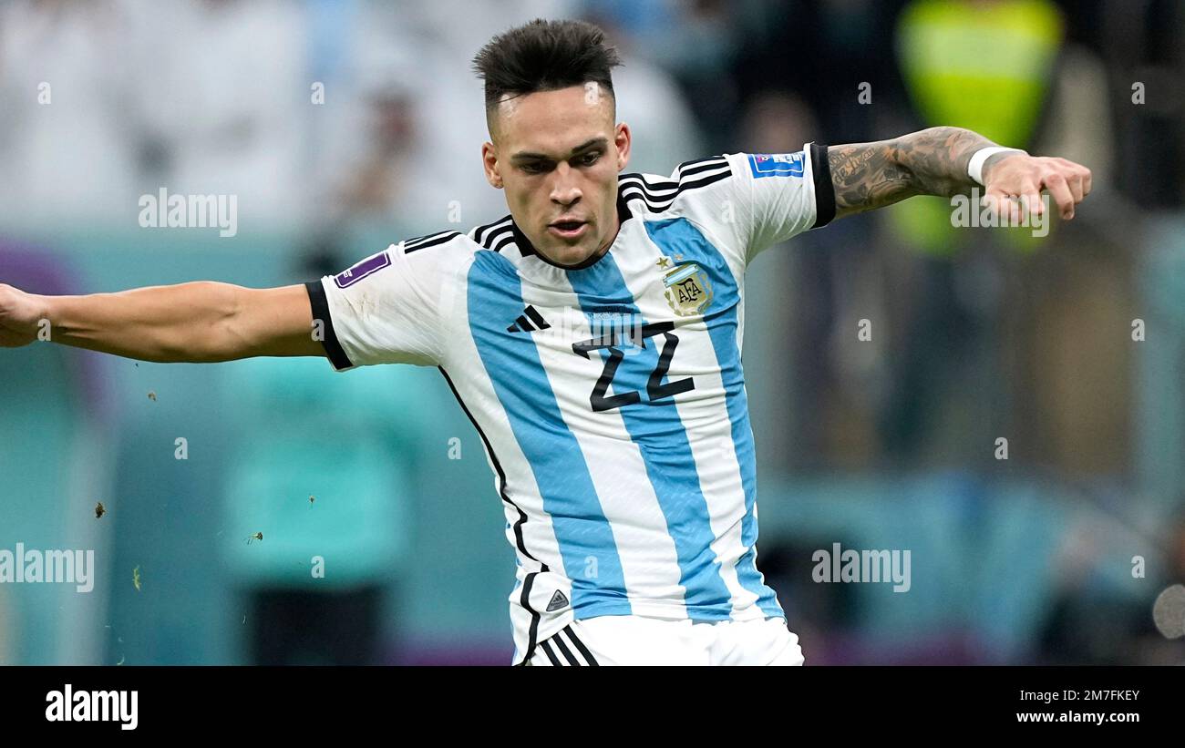 Argentina's Lautaro Martinez in action during the World Cup ...