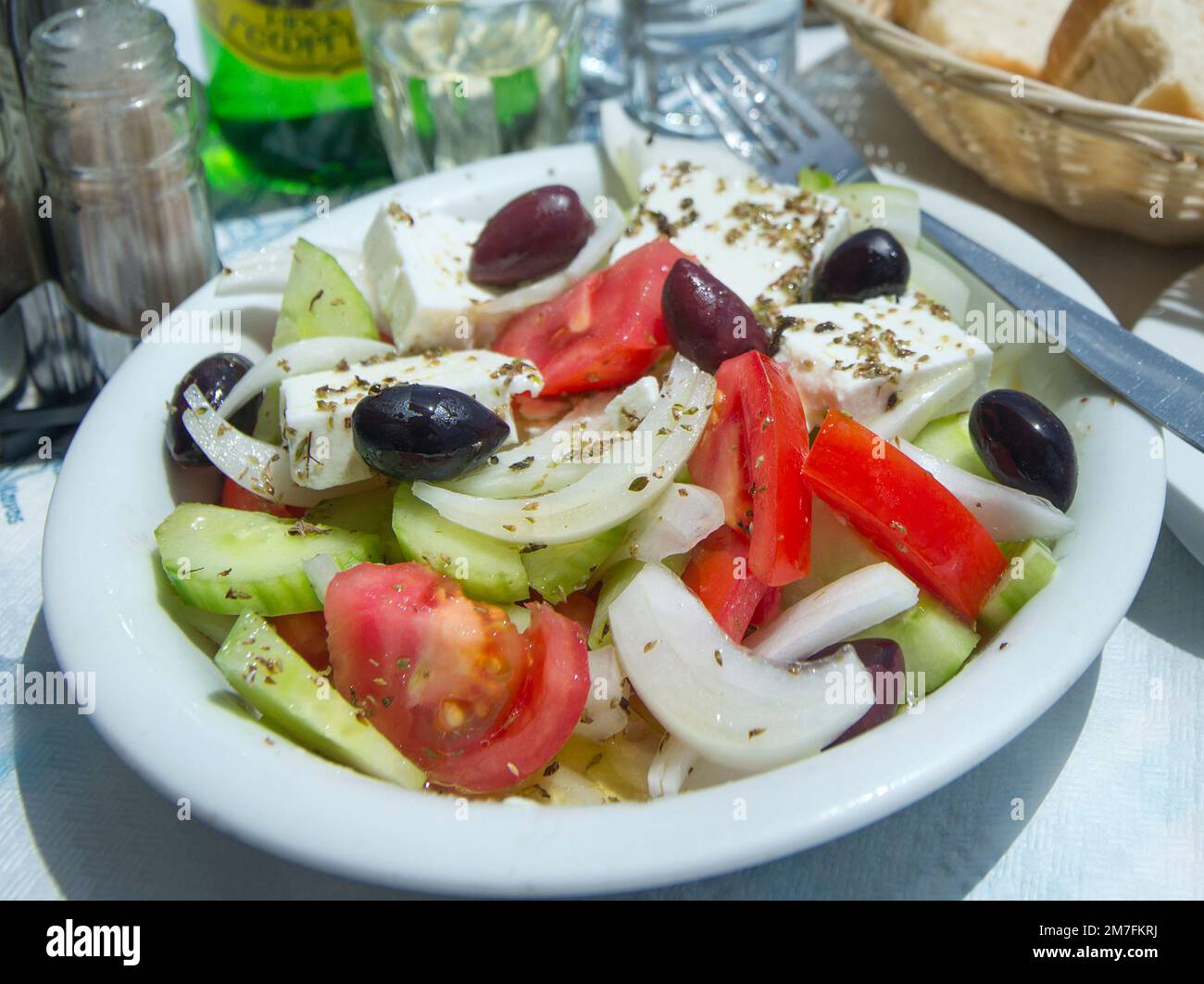 Greek Salad, Corfu, Ionian islands, Greece Stock Photo - Alamy
